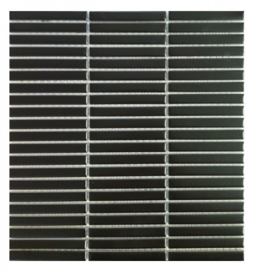 Hulu Black Band Matte Linear Porcelain Mosaic Tile | Pool Rated ...