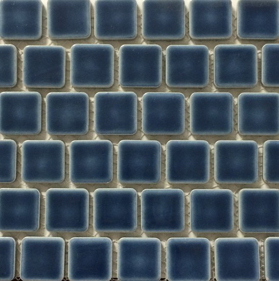 1x1 Navy Blue Glazed Porcelain Mosaic Tile for Swimming Pool Waterline Tile