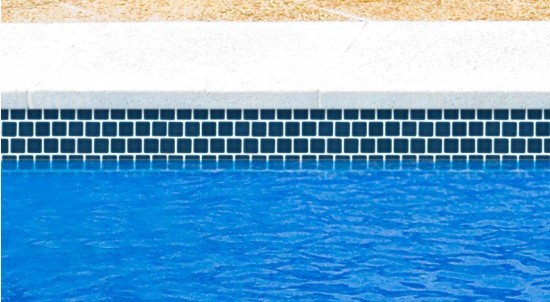 1x1 Navy Blue Glazed Porcelain Mosaic Tile for Swimming Pool Waterline Tile