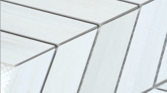 Bianco White Chevron Porcelain Floor and Wall Tile