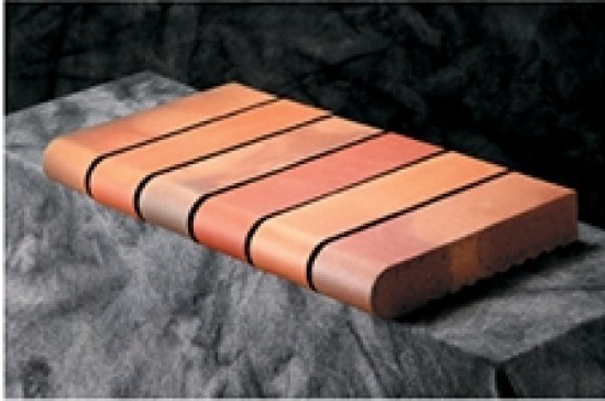 Plantation Red Brick Clay Pool Coping with Safety Grip | 12 1/2 in. x 3 ...