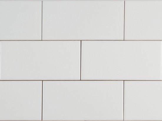 4 in.x 16 in. White Glossy Subway Tile