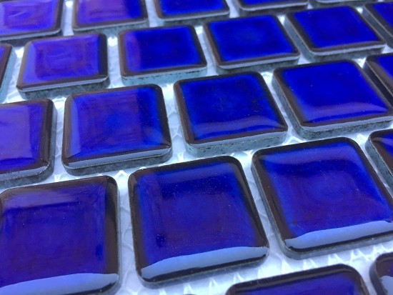 1x1 Cobalt Blue Tile Glossy Porcelain Mosaic Tile Pool Rated | Kitchen ...