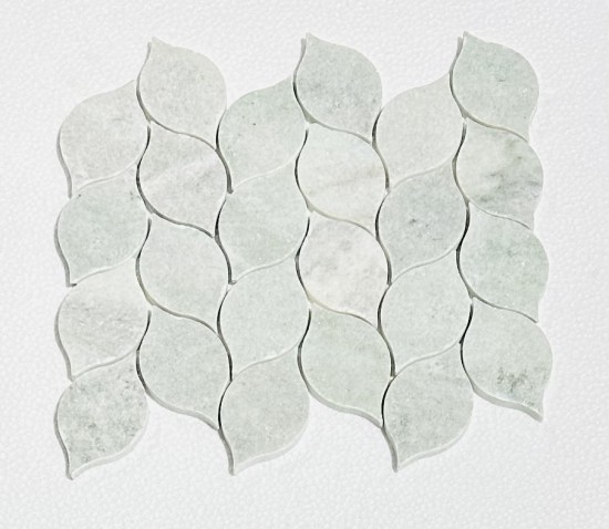 12x12 Ming Green Leaf Pattern Polished Marble Mosaic Tile