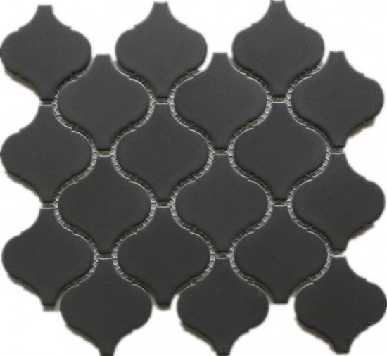 Lantern Grey Black Matte Porcelain Mosaic Tile | Backsplash | Shower ...
