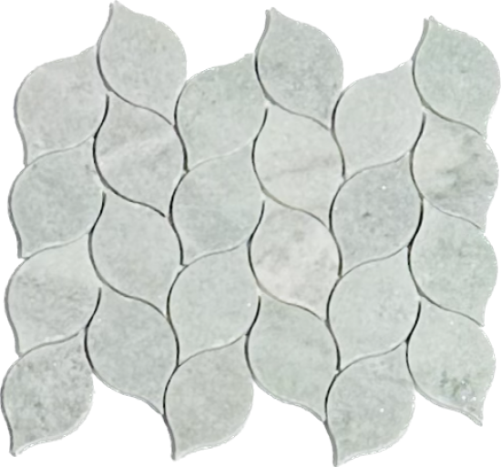12x12 Ming Green Leaf Pattern Polished Marble Mosaic Tile