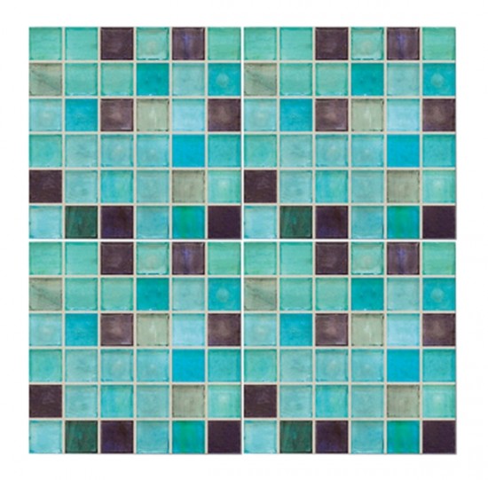 1x1 Blended Ice Blue Glass Mosaic Tile | Pool Rated | Kitchen ...