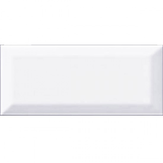 4.25" x 10" White Ice Bright Glazed Ceramic Beveled Wall Tile