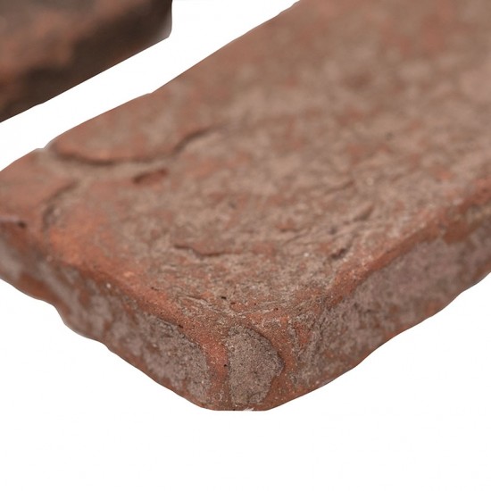 2.25 in. x7.5 in. Noble Red Clay Tumbled Brick Herringbone Mosaic Tile ...