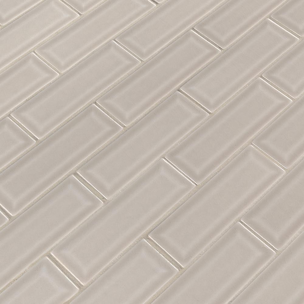 2x6 Portico Pearl Brick Beveled Glossy Ceramic Mosaic Tile