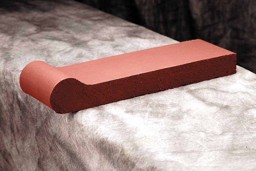 Plantation Red Brick Clay Pool Coping with Safety Grip | 12 1/2 in. x 3 ...