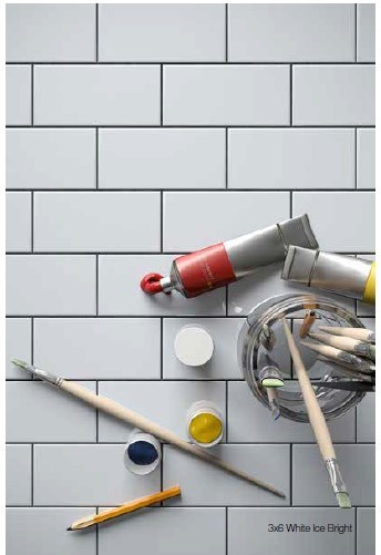 3x6 White Ice Bright Glazed Ceramic Wall Tile | U081-36