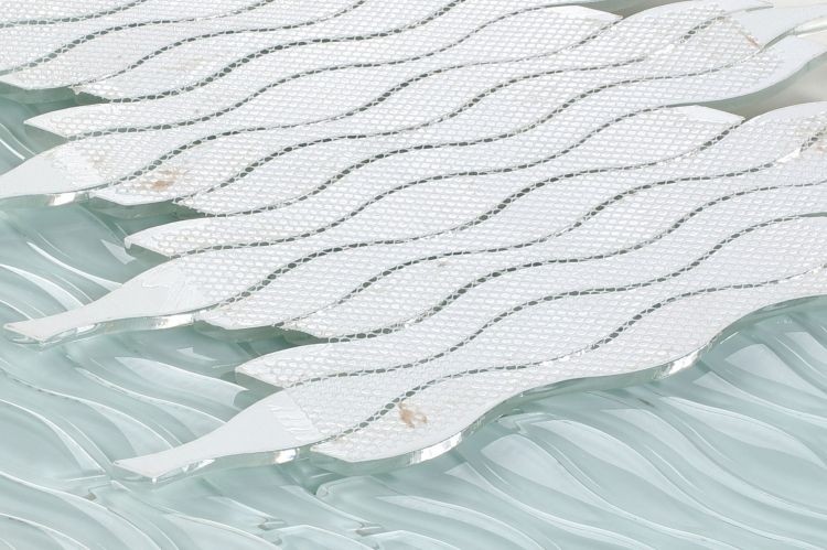 Water Wave Light Green Glass Mosaic Tile | Pool Rated | Kitchen ...