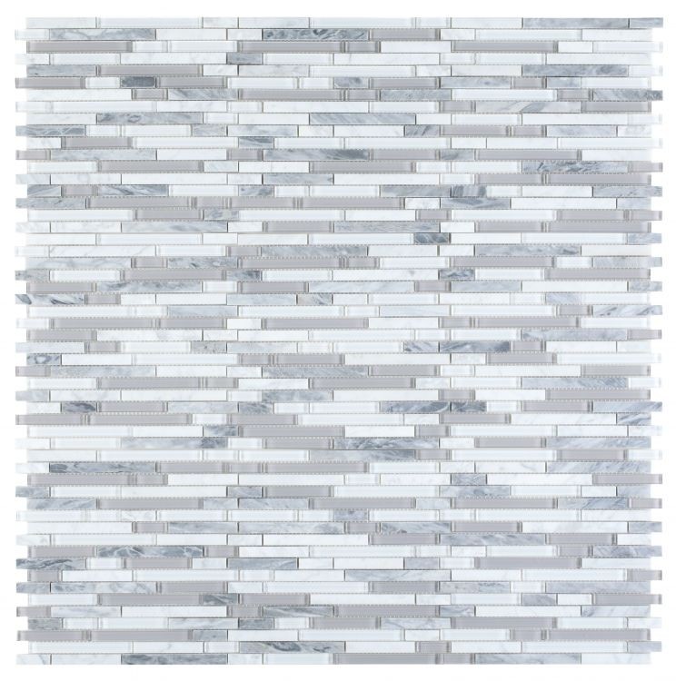 Linear Montage Grey A Mix Of Carrara White, Bardiglio Marble & Grey ...
