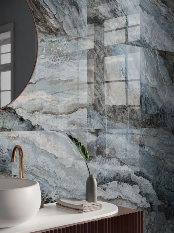 12 in. x 24 in. Mystic Ocean Polished Porcelain Tile | Wall | Floor ...