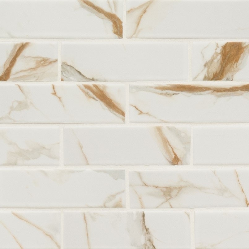 Calacatta Gold 2 in. x 6 in. Matte Subway Tile | Floor | Wall ...
