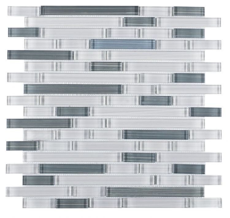 Grey Label Bamboo Glass with Iridescent Effect in Offset Layout Mosaic ...