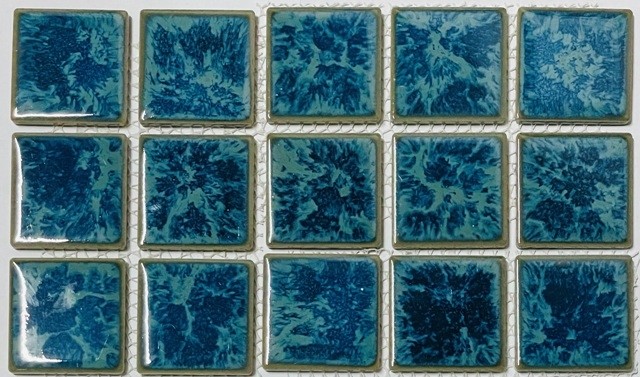 2x2 Reflection Gulf Blue Glossy Glazed Porcelain Mosaic Pool Tile | RE-242