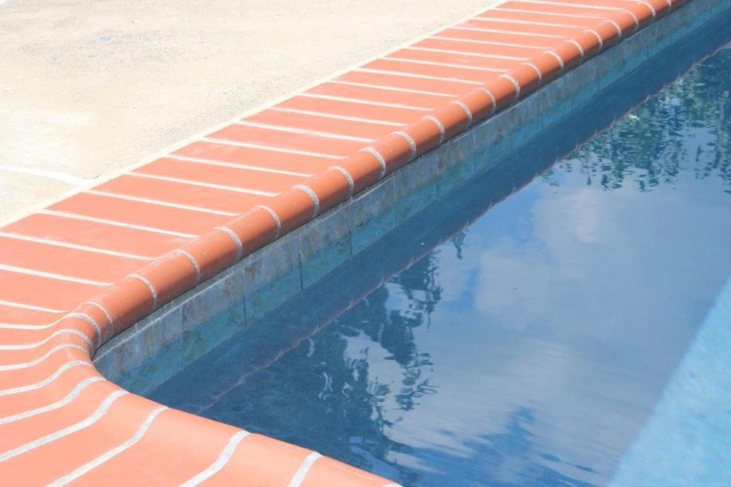 Plantation Red Brick Clay Pool Coping with Safety Grip | 12 1/2 in. x 3 ...