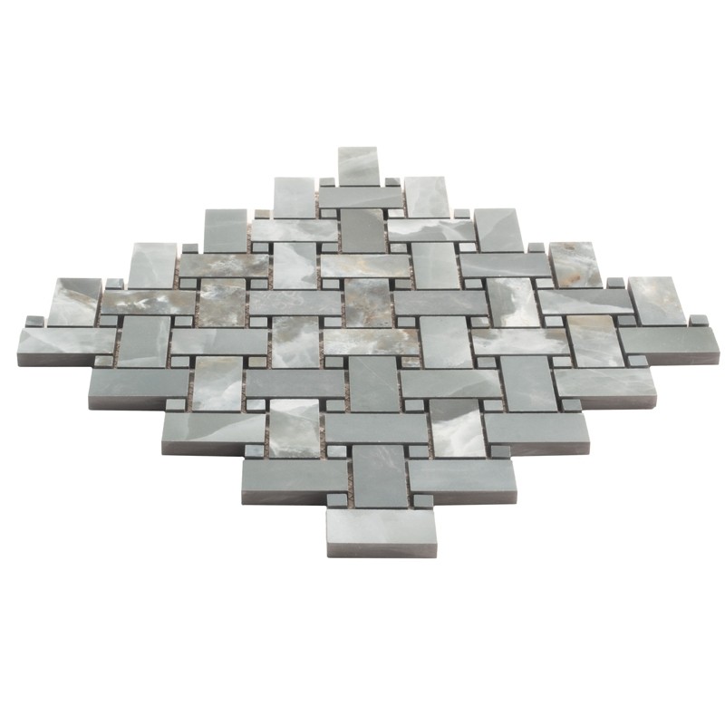 Imperial Onyx Green Herringbone Porcelain Mosaic Tile | Pool Rated ...