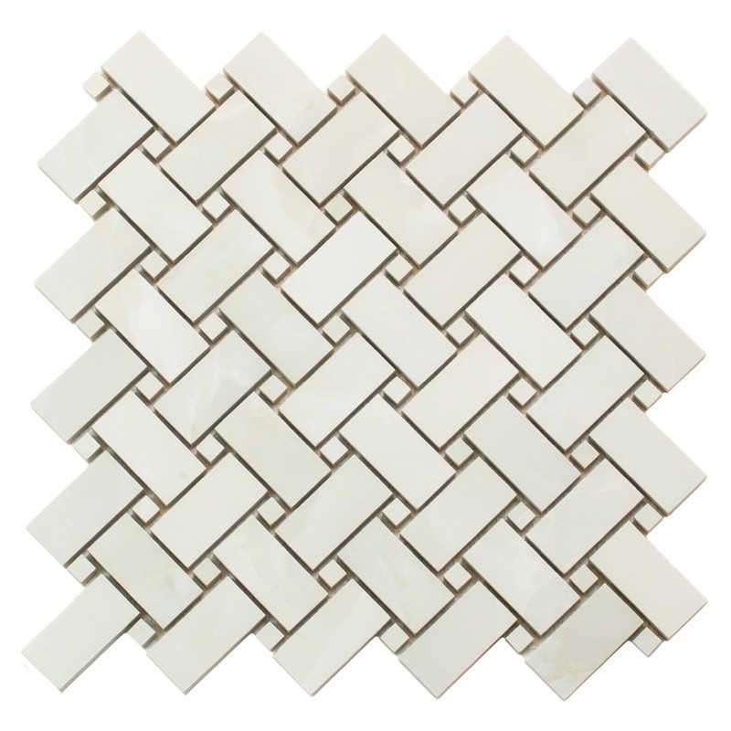 Imperial Onyx White Herringbone Porcelain Mosaic Tile | Pool Rated ...