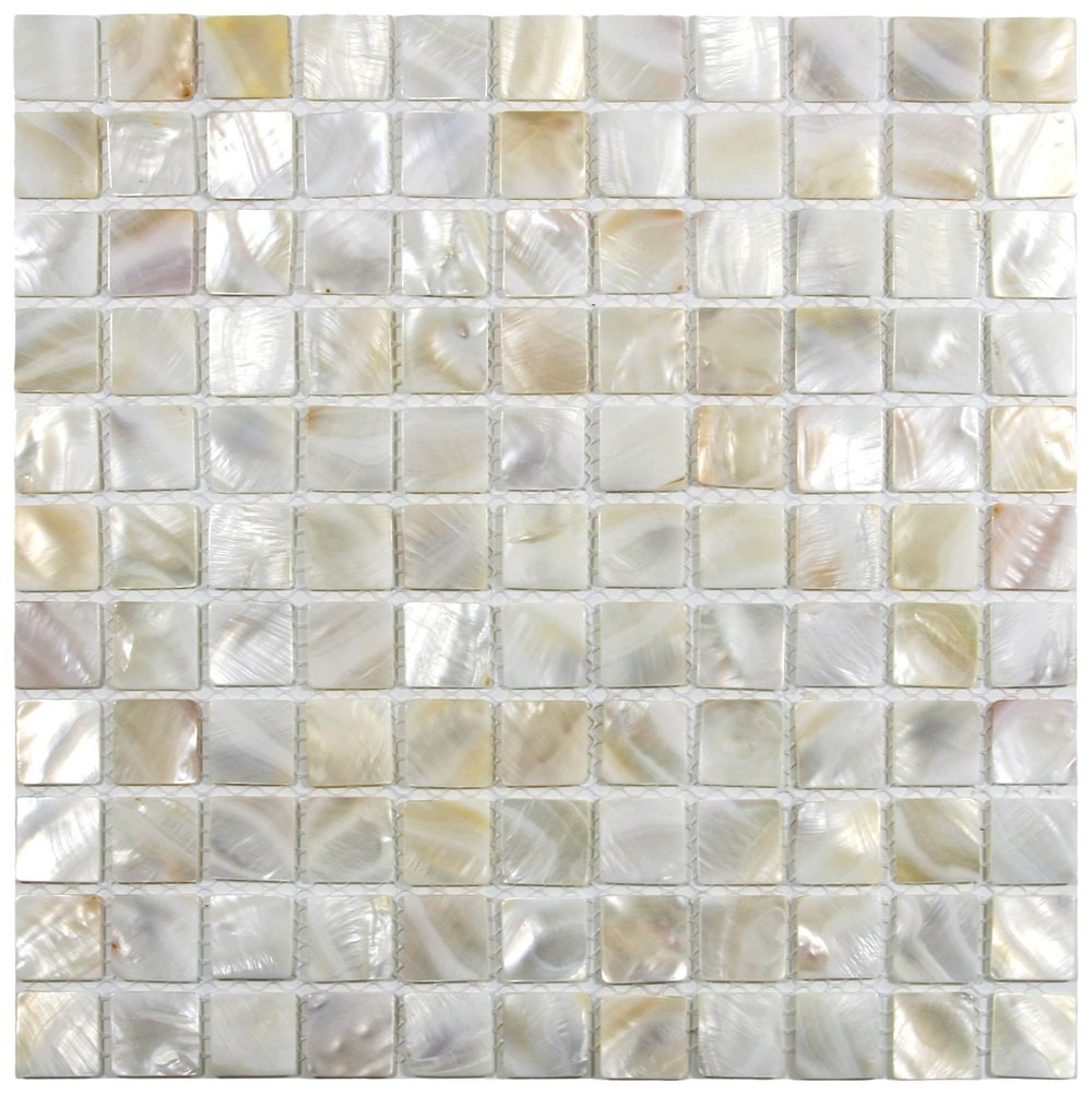 Mother of Pearl Atlantic White Pearl Shell - 1"x1" Tile