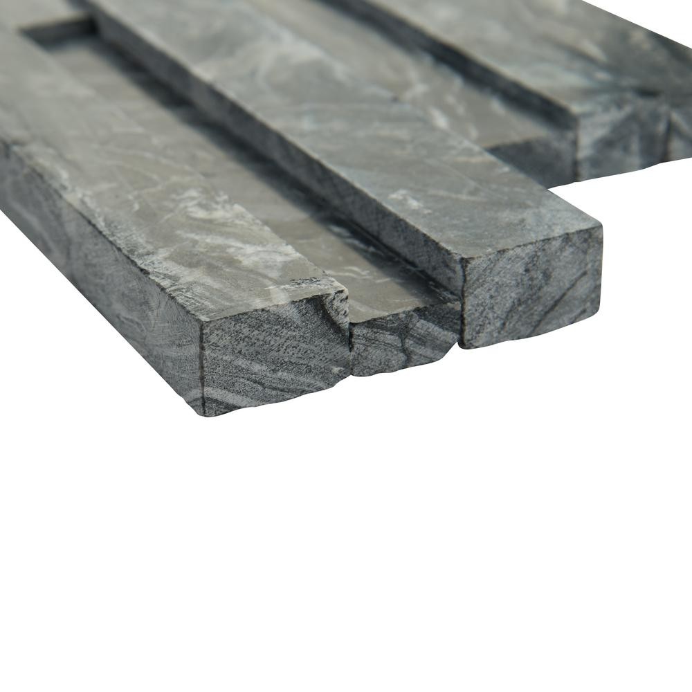 Glacier Black Ledger Panel 6x24 Natural Quartzite Wall Tile