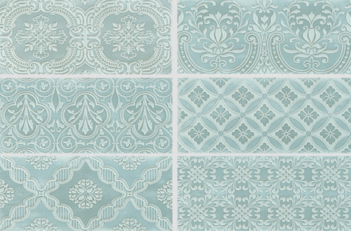 4x10 Maiolica Aqua Deco Insert Ceramic Wall Tile
