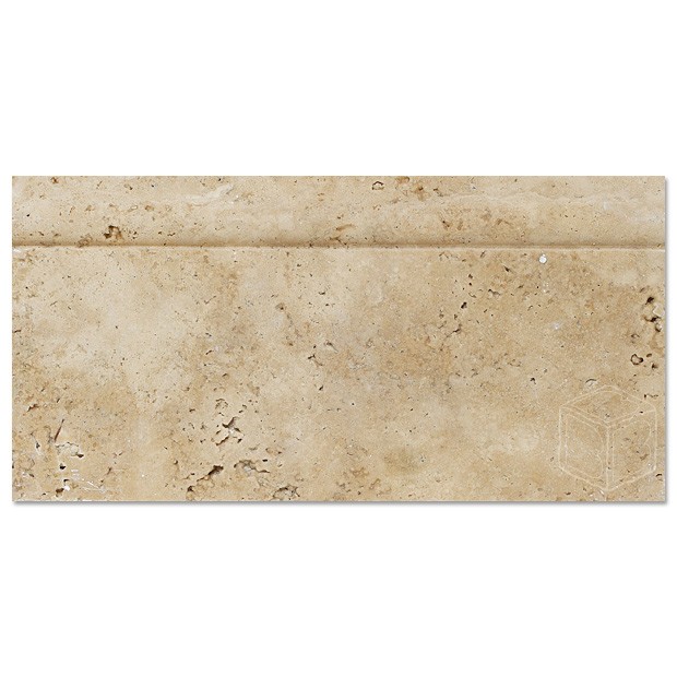 5x12 White Travertine Honed Baseboard Molding