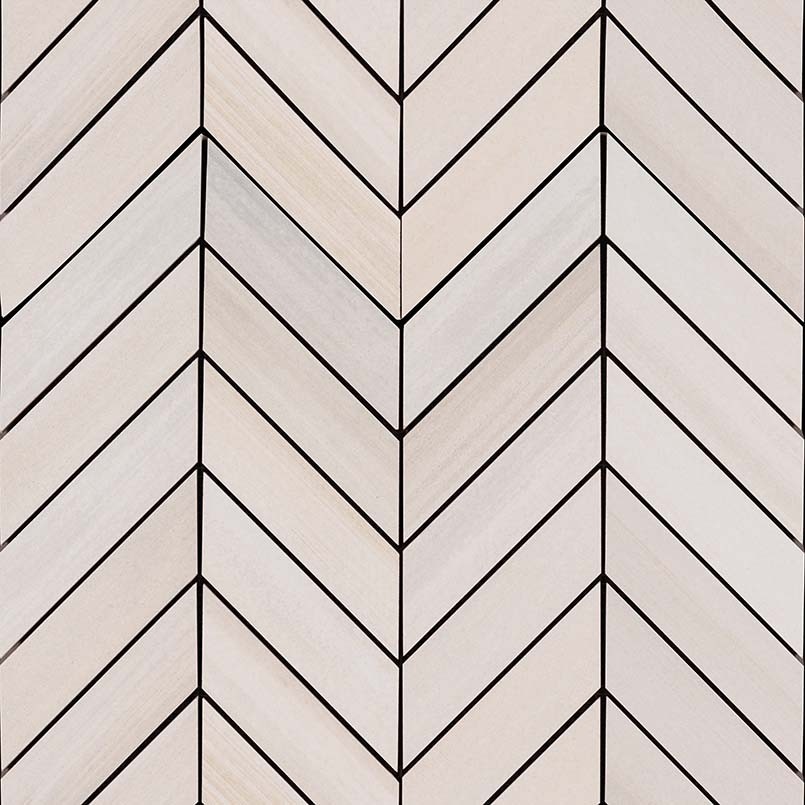 Bianco White Chevron Porcelain Floor and Wall Tile