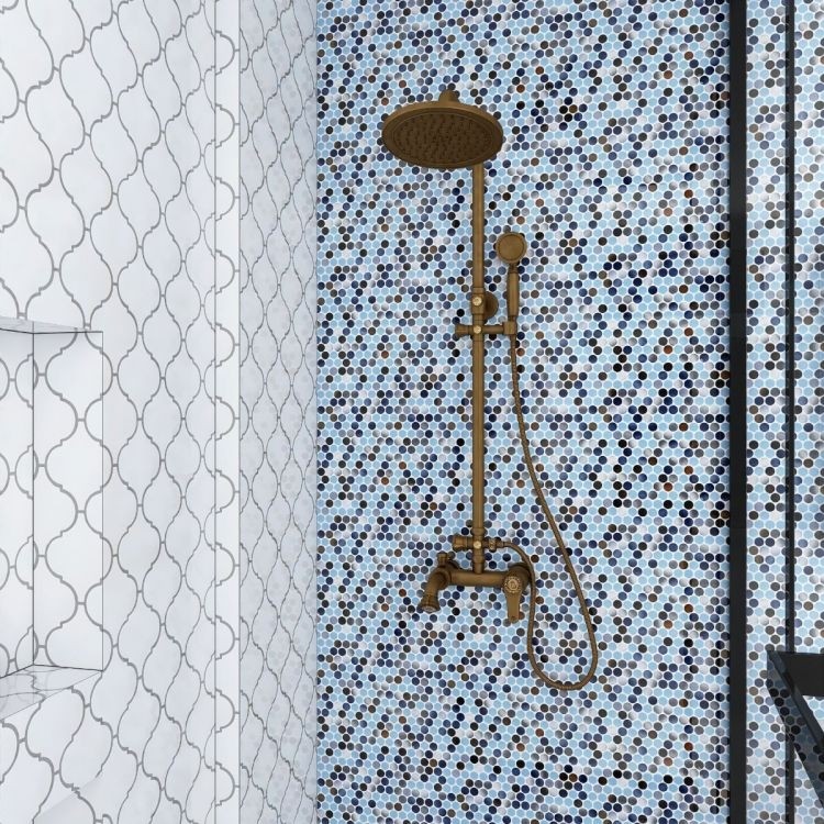 Penny Round Beach Handmade Porcelain Mosaic Tile | Pool Rated Tile ...