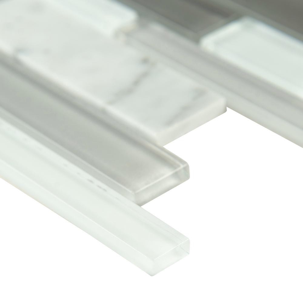 Positano Interlocking Beige Glass Stone Blend Mosaic Tile | Wall ...