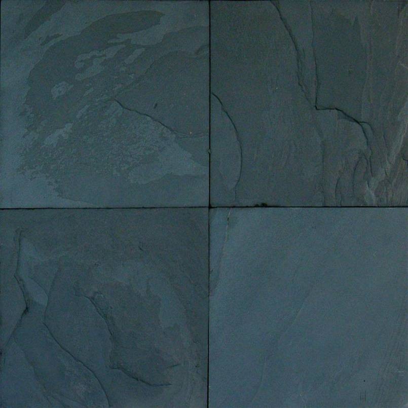 12x12 Premium Black Solid Cleft Finish Square Slate Flooring Tile