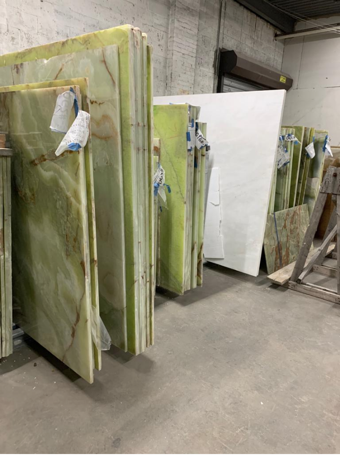 2CM Multi Green Onyx Polished Finish Onyx Slab