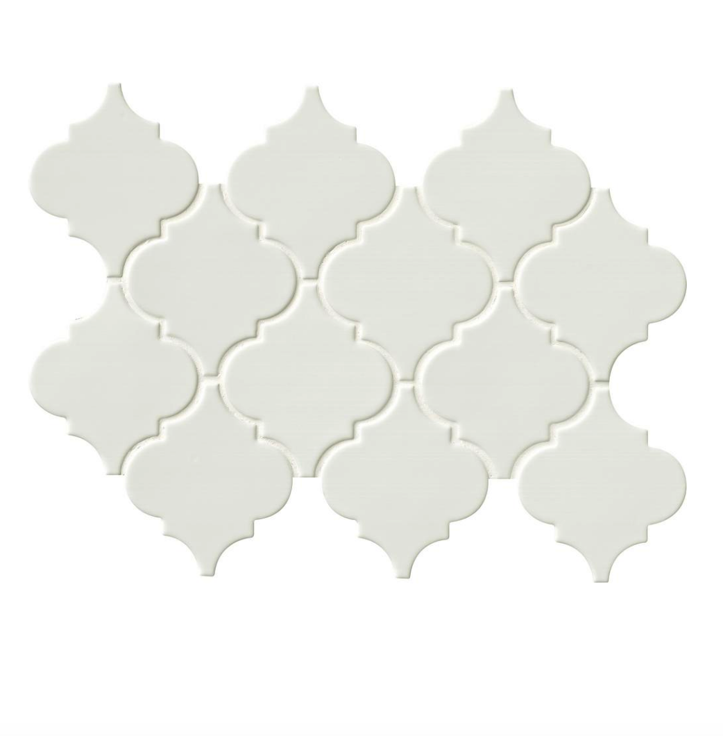 Whisper White Arabesque Ceramic Mosaic Tile | Kitchen | Bathroom ...