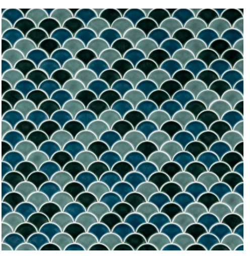 Azul Scallop Tile Fish Scale Tile Smooth Glossy Porcelain Mosaic ...