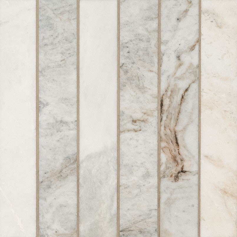 2x12 Arabescato Venato White Honed Stack Marble Tile | SMOT-ARAVEN-2X12STH