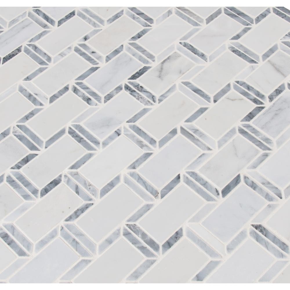 Framework White Marble Brick Mosaic