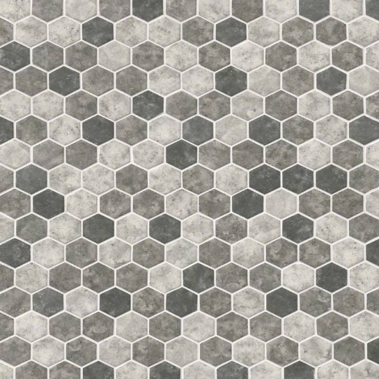 Urban Tapestry 2"Hexagon Pattern 6mm Glass Mosaic Tile