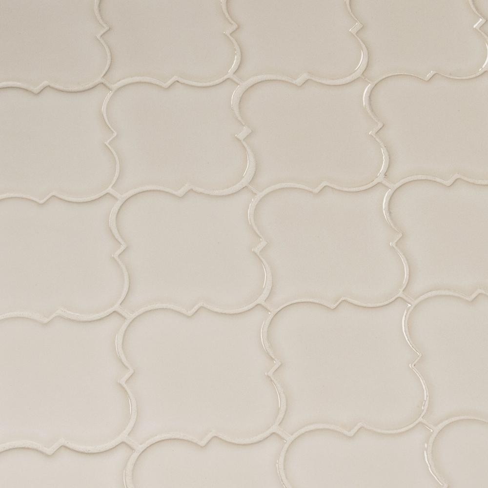 Antique White Arabesque Lantern 8mm Ceramic Mosaic Tile