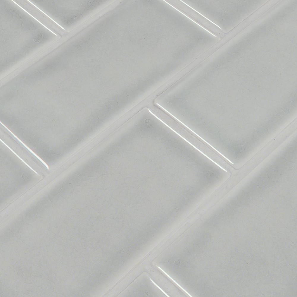3 in.x 6 in.Morning Fog Glazed Handcrafted Subway Tile