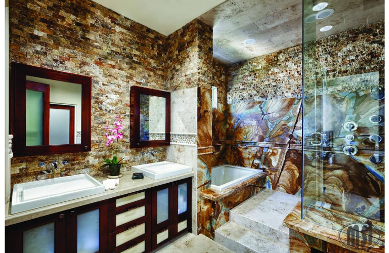 2 in. x 4 in. Scabos Split Face Travertine Tiles