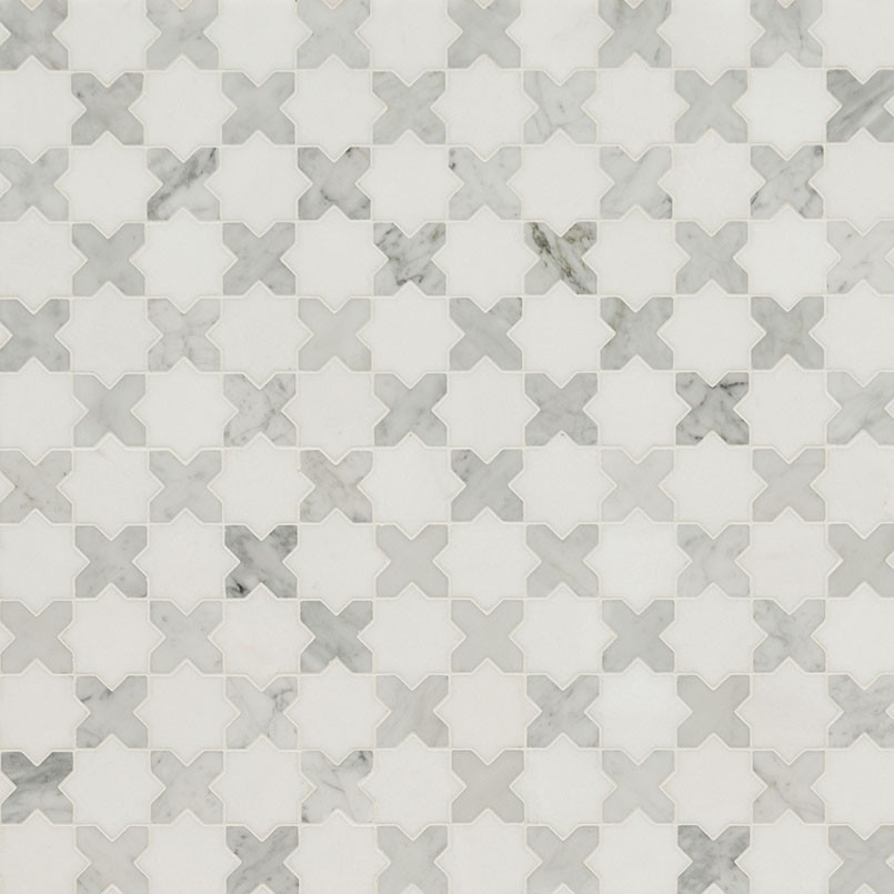 Vera Anne Pattern Polished Marble Mosaic Tile | Floor | Wall ...
