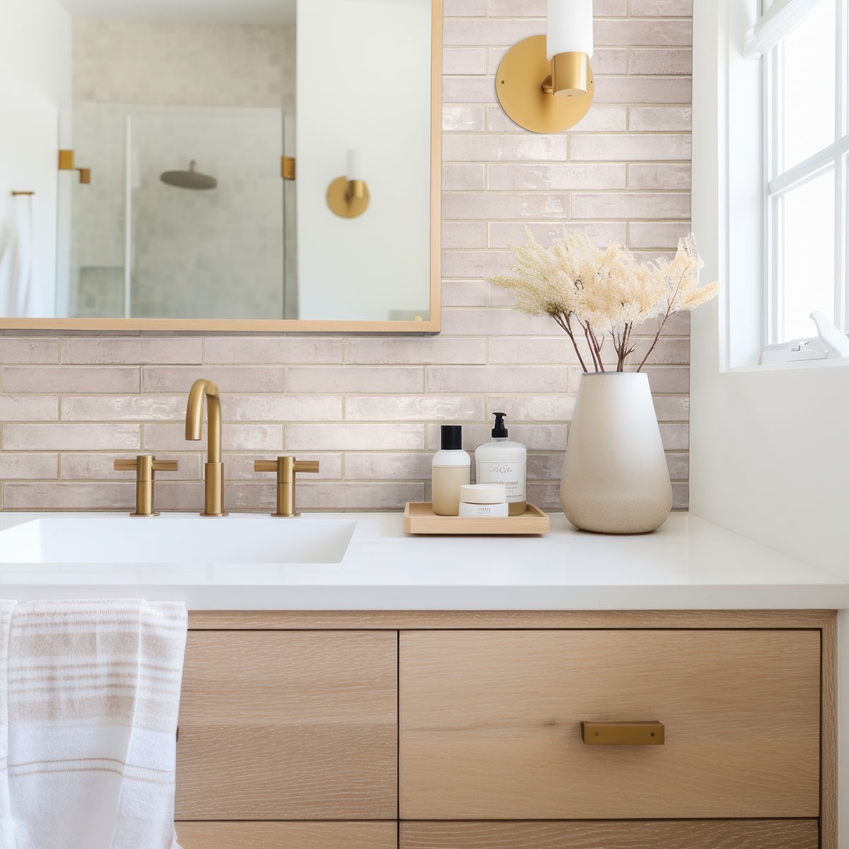 2x10 Stella Blush Glazed Glossy Ceramic Wall Tile | NSTEBLU2X10G