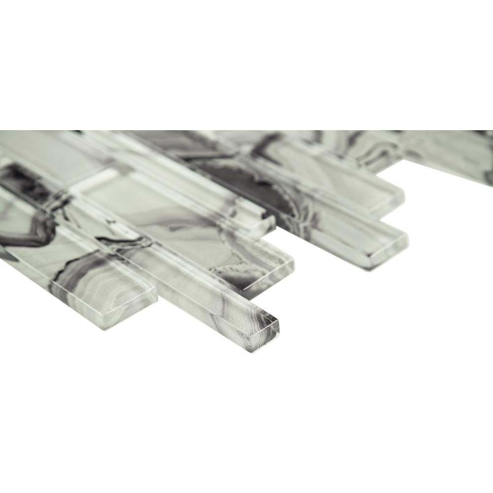 Super Nova Interlocking White Glossy Glass Mosaic Tile | Wall ...