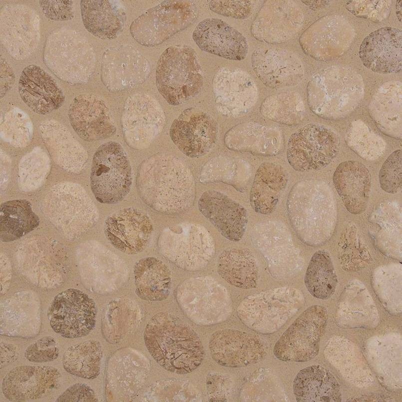 Travertine Blend Pebbles Tumbled Mosaic Tile | Wall | Floor ...