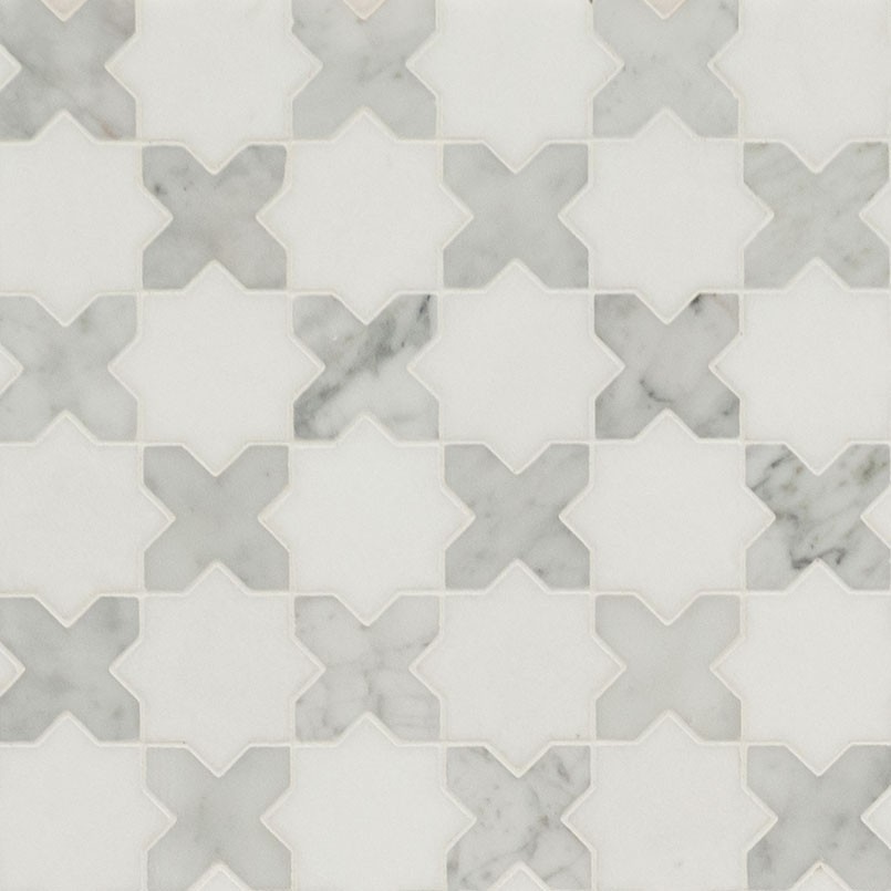 Vera Anne Pattern Polished Marble Mosaic Tile | Floor | Wall ...