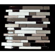 Red Aluminum Beige And White Glass Backsplash Mosaic Tile