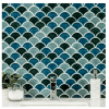 Azul Scallop Tile Fish Scale Tile Smooth Glossy Porcelain Mosaic ...