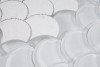 White Glass Dragon Scale Mosaic Tile | Pool Rated Tile | Fish Scale ...